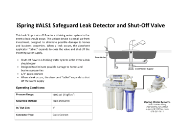 ISPRING ACL1 Add-on Filter Kit Instructions / Assembly | Manualzz