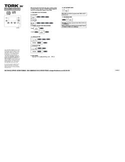 Tork E101B - Instructions, Specification, installation Guide ...