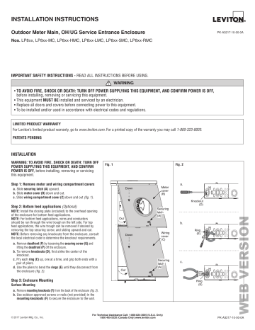 Leviton LP815-HMC 8 Space Outdoor Load Center Meter Combo Ringless Horn ...