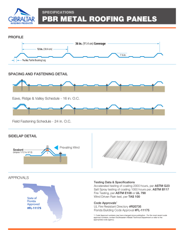 Construction Metals PBR12G-26 12 ft. PBR Galvalume 26-Gauge Roof Panel ...