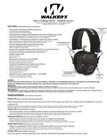 Walkers Game Ear SF-RSEMPAT Razor Slim Electronic Muff Instructions ...