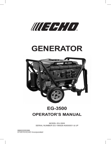 ECHO EG-3500 3500-Watt Gas Powered Portable Generator Manual | Manualzz