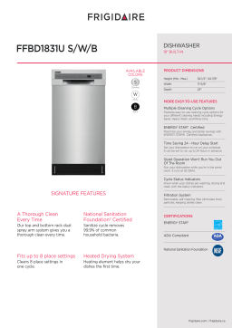 Frigidaire FFBD1831US - Specification, User manual, Installation ...
