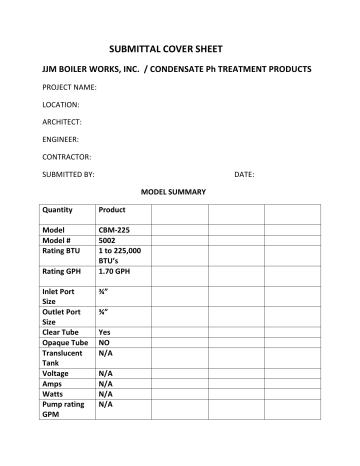 JJM 5002 CBM-225 Acidic Condensate Wastewater Neutralizer Kit ...