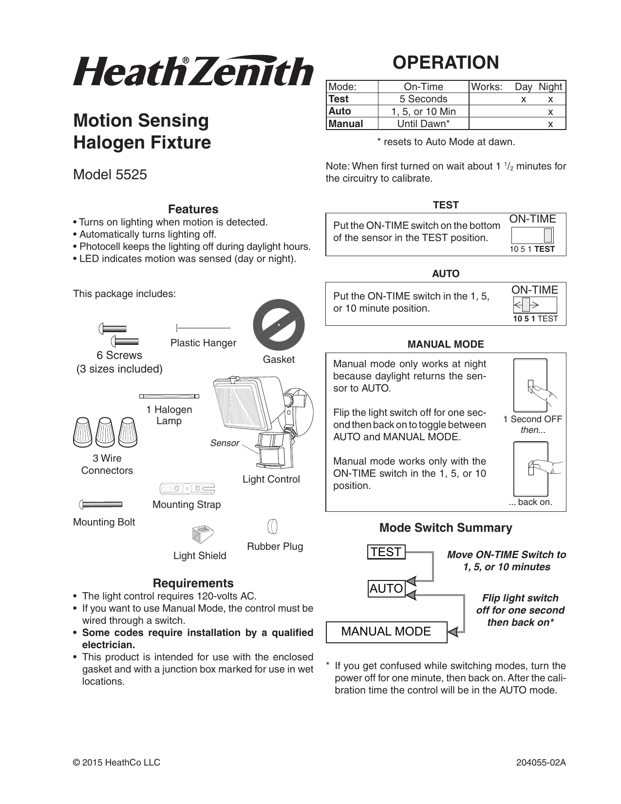 Heath Zenith Motion Sensor Light Sl 5718 Manual | Shelly Lighting