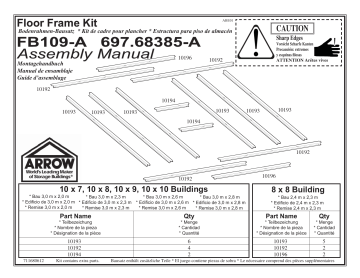 Arrow FB109 10 ft. x 8 ft. - 9 ft. Galvanized Steel Floor Frame Kit ...