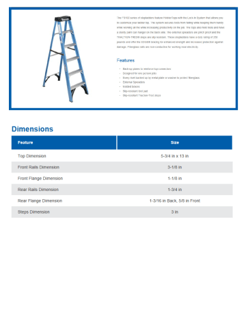Werner FS106 6 ft. Fiberglass Step Ladder Specification | Manualzz