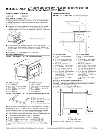 KitchenAid KMBP107EBS 1.4 cu. ft. Built-In Convection Microwave ...