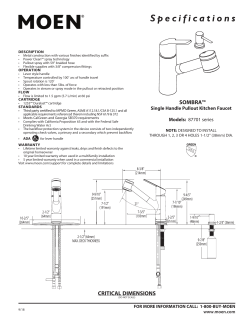 Moen 87701SRS - Installation guide, Product information, Specification