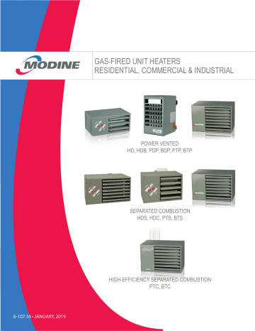 Modine PDP350 PDP 350,000 BTU Natural Gas Vertical Power Vented Unit ...