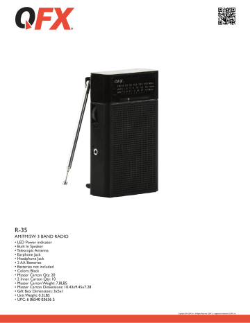 QFX R-35 AM/FM/Shortwave 3-Band Radio Specification | Manualzz