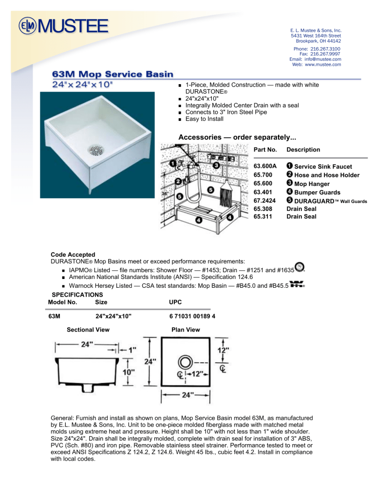 MUSTEE 63M Specification | Manualzz