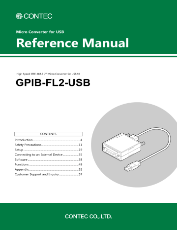 Contec GPIB-FL2-USB Reference Manual | Manualzz