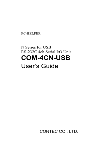 Contec COM-4CN-USB Owner Manual | Manualzz