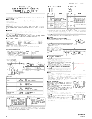 Contec FXE3000 取扱説明書 | Manualzz