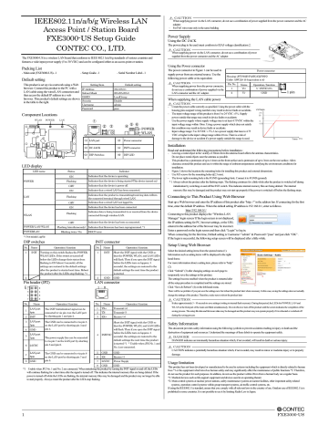 Contec FXE3000 Owner Manual | Manualzz