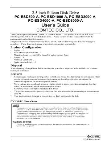 Contec PC-ESD-A Owner Manual | Manualzz