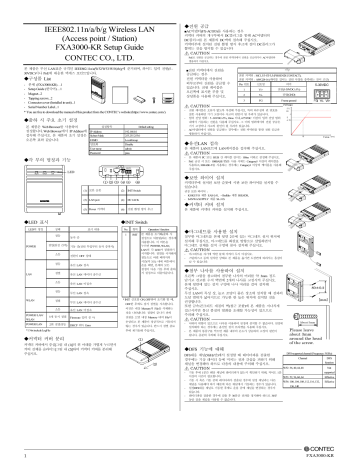Contec FXA3000 사용자 매뉴얼 | Manualzz