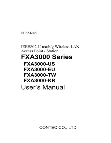 Contec FXA3000 Owner Manual | Manualzz