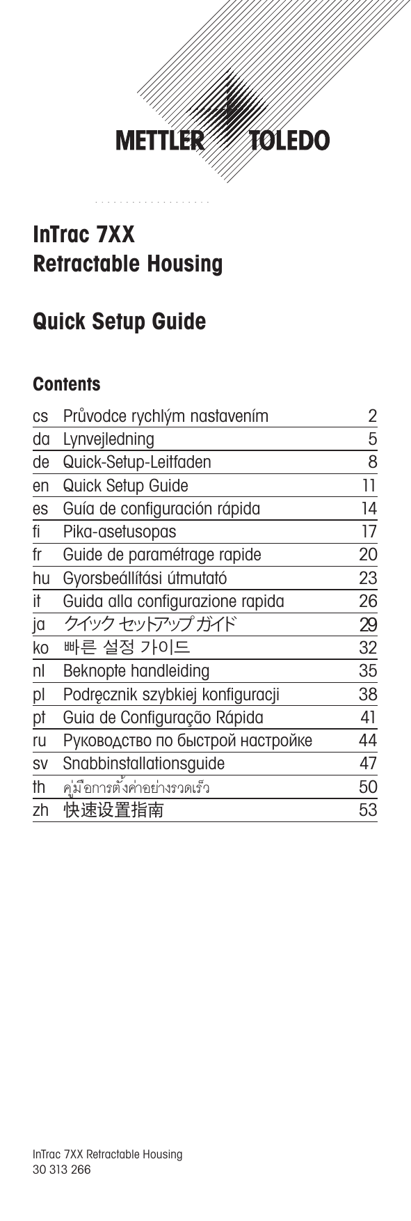 Mettler Toledo InTrac 7XX Retractable Housing Guida d'installazione ...