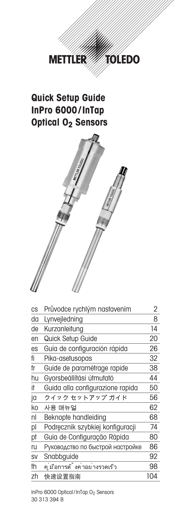 Mettler Toledo InPro 6000 Optical O2 Sensors, InPro 6960i, InPro 6860i ...