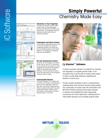 Mettler Toledo iControl Datasheet | Manualzz