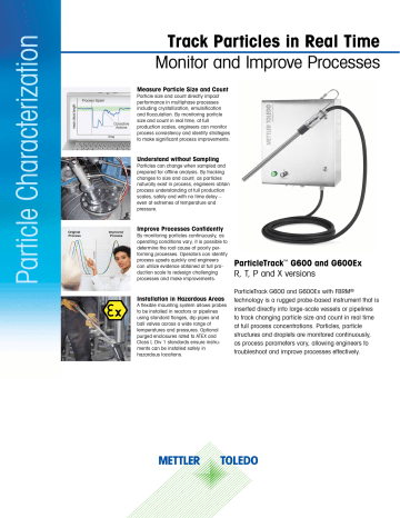 Mettler Toledo ParticleTrack G600/G600 Ex Datasheet | Manualzz
