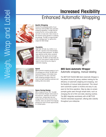 Mettler Toledo 865 Semi-Automatic Wrapper Datasheet | Manualzz