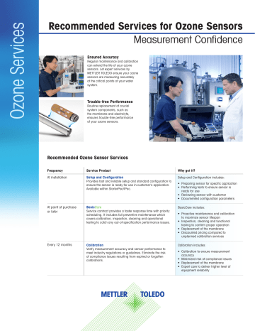 Mettler Toledo Ozone Sensor Services Datasheet | Manualzz