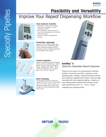 Mettler Toledo AutoRep E Electronic Adjustable Repeat Dispenser ...
