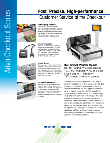 Mettler Toledo Ariva-BNCR 7874 & 78/79 & 7877 Datasheet | Manualzz