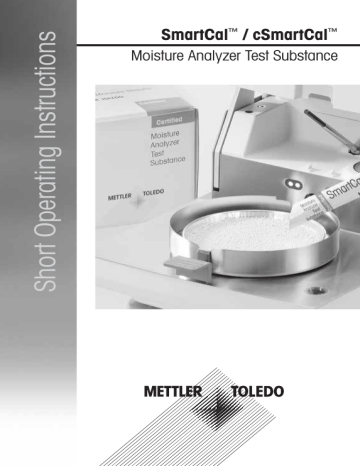 Mettler Toledo SmartCal Moisture Analyzer Test Substance Operating ...