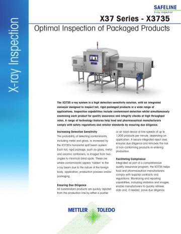 Mettler Toledo X3735 Datasheet | Manualzz