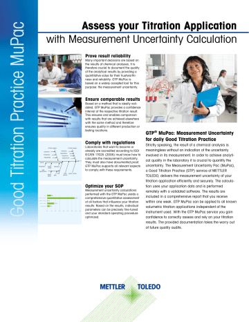 Mettler Toledo Good Titration Practice MuPac Datasheet | Manualzz