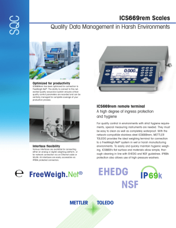 Mettler Toledo ICS669rem Datasheet | Manualzz