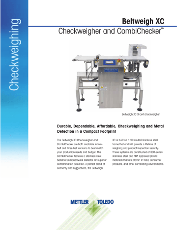 Mettler Toledo Beltweigh XC Checkweigher and CombiChecker Datasheet ...