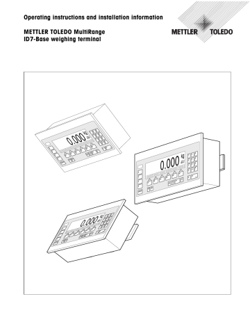 Mettler Toledo ID7 Base Weigh Terminal Wall Installation Instruction ...