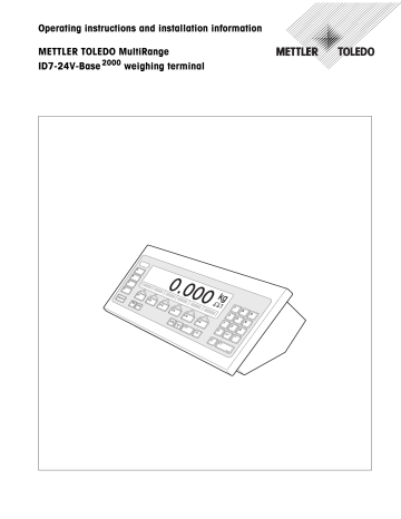 Mettler Toledo ID7-24V - BasePac2000 Weighing Terminal (Desk) Operating ...