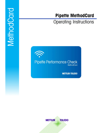 Mettler Toledo Pipette Method Card Operating Instruction | Manualzz