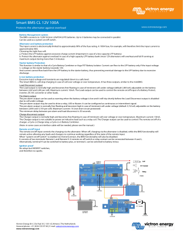 Victron Energy Smart BMS CL 12V 100A Datasheet | Manualzz