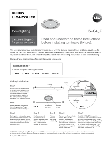 Lightolier Calculite LED 7" round gen 3 Install instructions | Manualzz