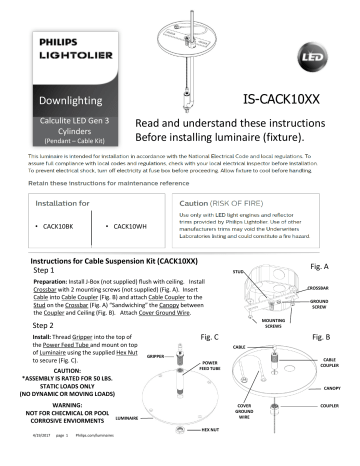 Lightolier Calculite LED 4" cylinder gen 3 Manuel utilisateur | Manualzz