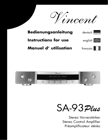 VINCENT SA-93 PLUS Owner's manual | Manualzz