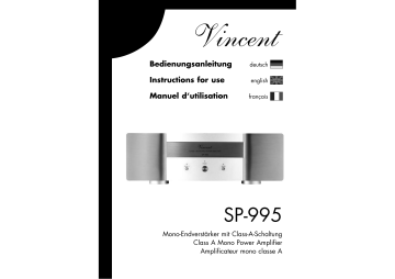 Vincent SP-995 Poweramplifier Instructions for use | Manualzz