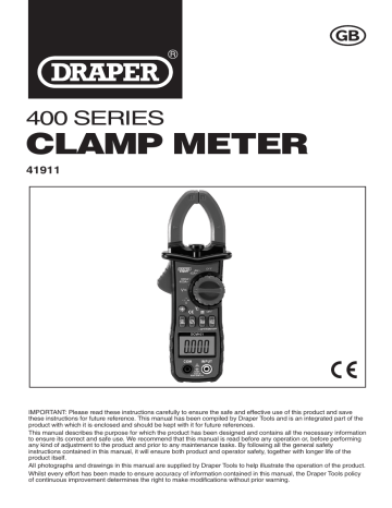 Draper Digital Clamp Meter Instructions | Manualzz
