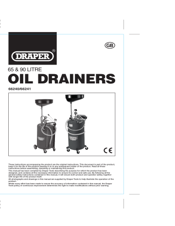 Draper Gravity/Suction Feed Oil Drainer Instructions | Manualzz