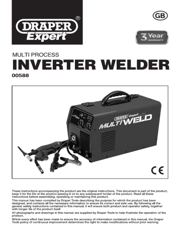 Draper 230V Multi Process Welder MIG/TIG/MMA Instructions | Manualzz
