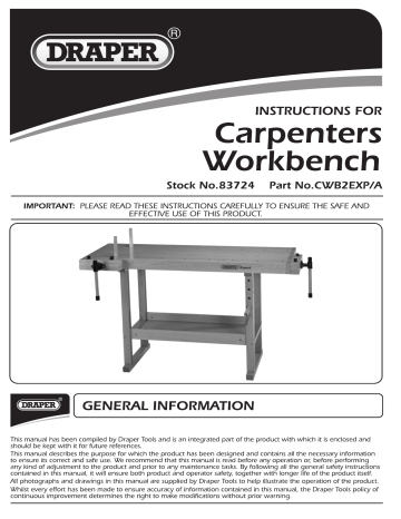 Draper Heavy Duty Carpenters Workbench Instructions | Manualzz