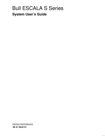 Bull Escala S Series - System User's Guide | Manualzz