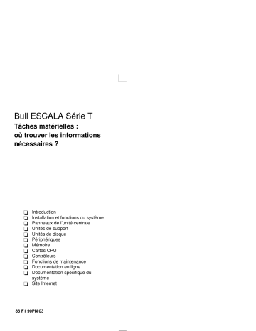 Bull Escala T430 et T450 Manuel utilisateur | Manualzz